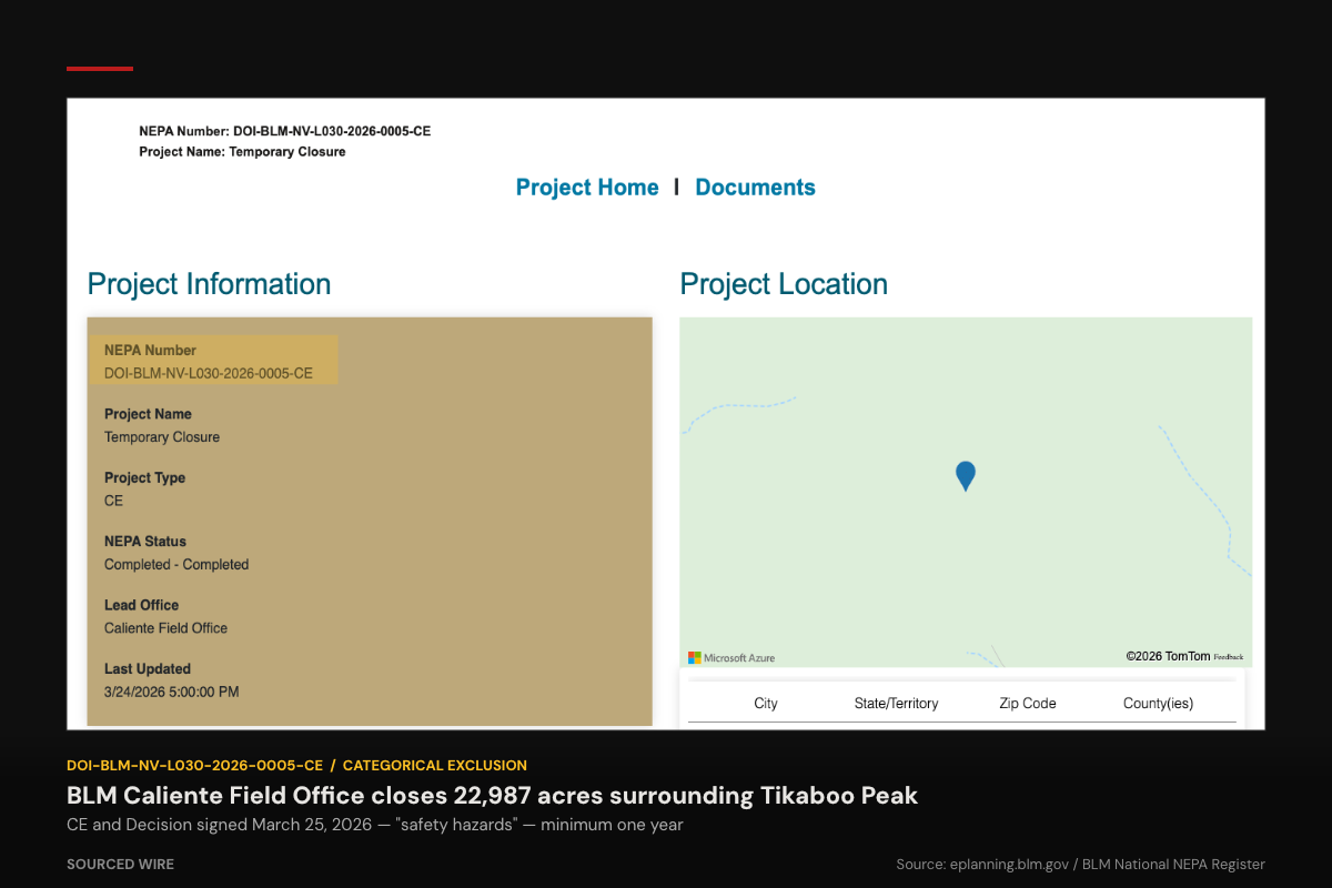 BLM Closes Tikaboo Peak — Area 51's Last Legal Public Vantage Point ...